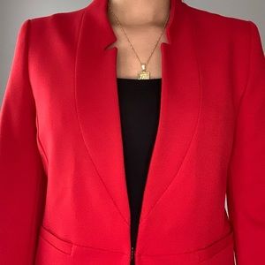Zara | Jackets & Coats | Zara Long Red Blazer | Poshmark